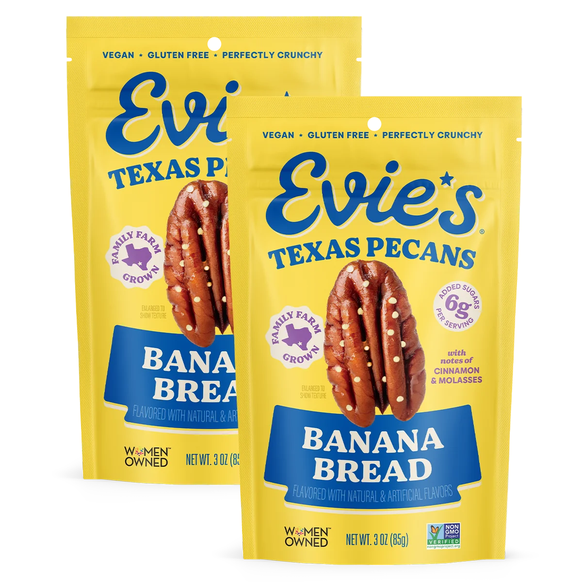 Banana Bread Sweet Pecans - Roasted Texas Pecans | Evie's Snacks